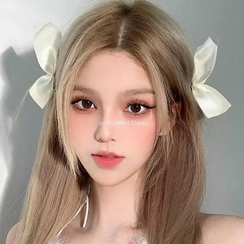 2 шт. черно-белые ленточные банты для волос заколки винтажный бант сбоку шпилька милые заколки для девочек головной убор аксессуары для волос для женщин