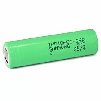 Аккумулятор Samsung 18650 25R, 2500mAh, 3.6V, 20A, зеленый, 1шт