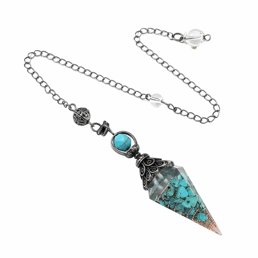 Внутреннее убранство рабочего стола, Подвеска из натурального камня - бирюза, 1 шт