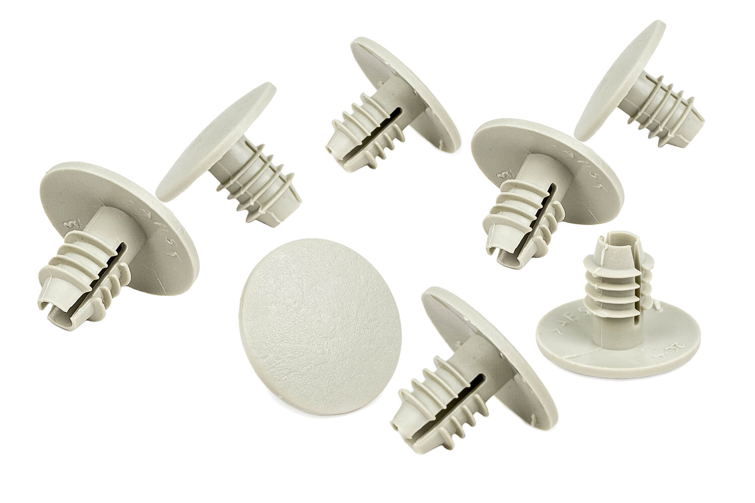 Комплект из восьми бежевых клипс обивки крыши (потолка) для ВАЗ 2110-2112, Лада Приора, Гранта, Гранта FL, Нива Тревел, Шевроле Нива, Датсун