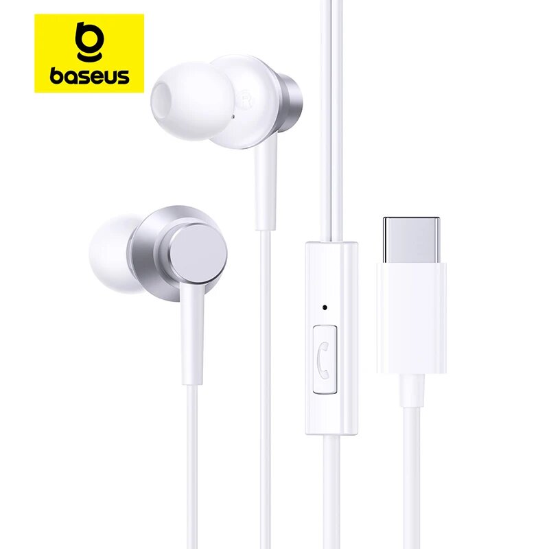 Baseus CZ11 Moon White проводные наушники