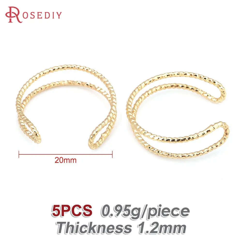 Латунные кольца для колпачковых колец Rosediy, серебристого/платинового цвета