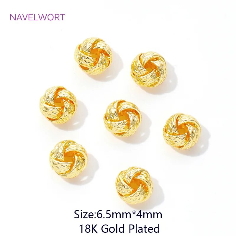 Разделители для бусин NAVELWORT 18K Gold Plated, 6.5x4 мм, 10 шт.
