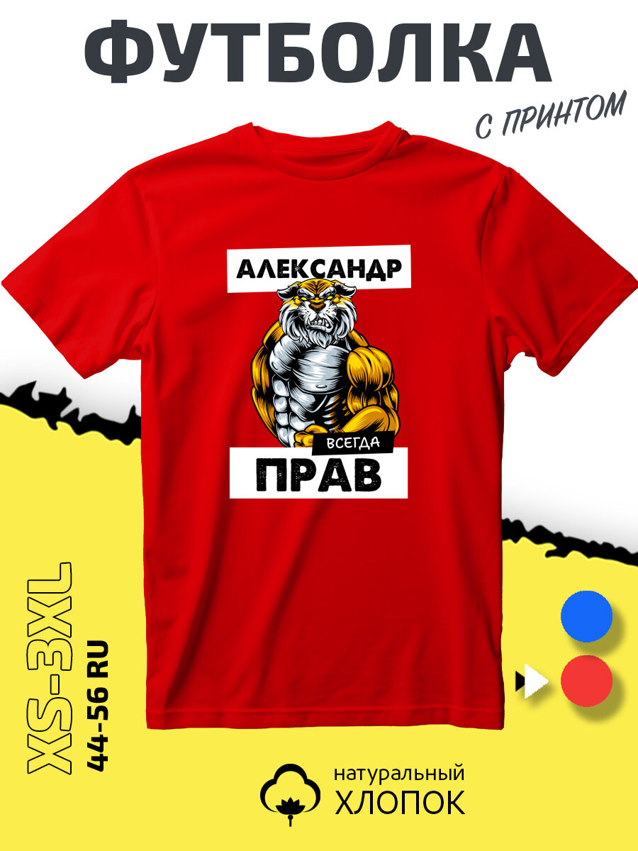 Футболка имя Александр Саша прав