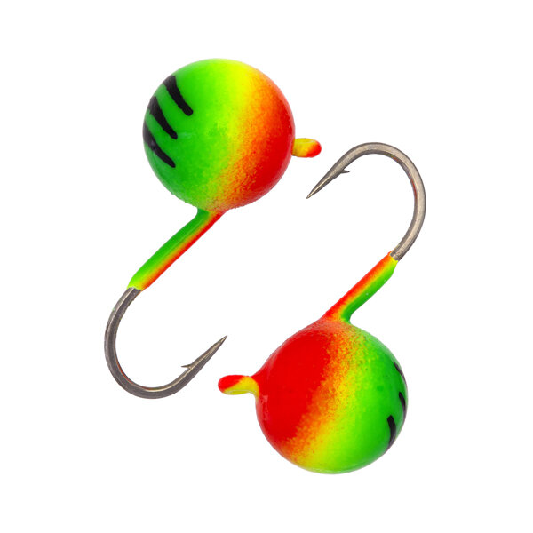 Мормышка вольфрамовая Condor "Дробинка с ушком" (Салатовый/Красный), 0.8 г, d=4 мм NO28-40 GLRBL