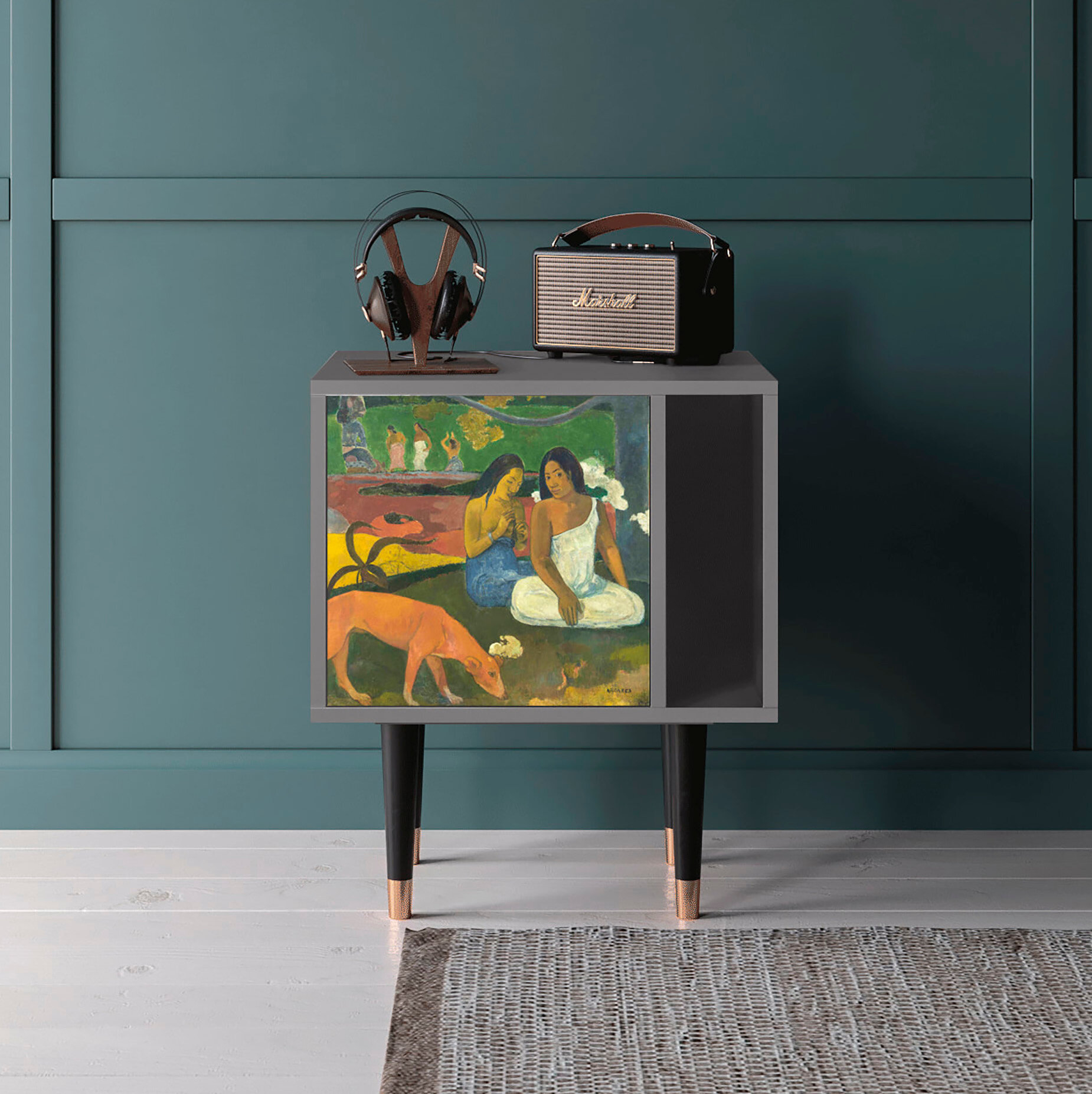 Прикроватная тумба - STORYZ - S2 Arearea by Paul Gauguin, Размер - 58 x 69 x 48 см, Цвет - Серый