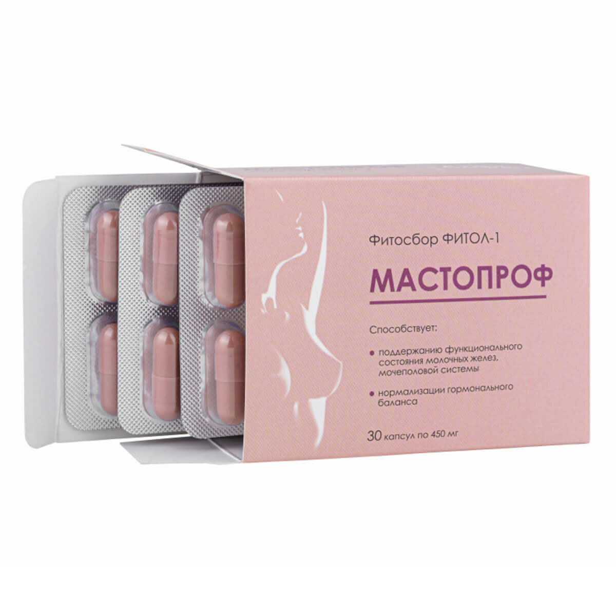 Фитосбор Фитол-1 мастопроф, 30 капсул, Алфит Плюс