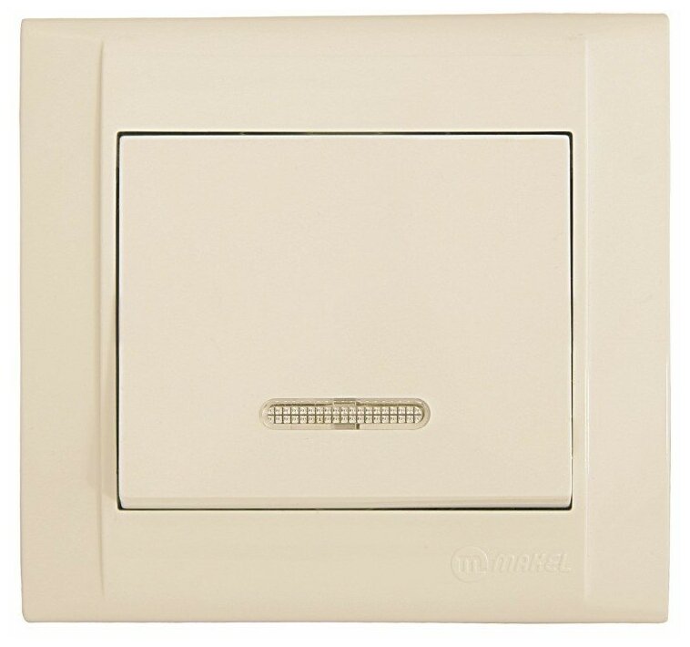 Выключатель 1 кл с подсветкой Defne кремовый встроенный монтаж (Makel), арт. 42010021