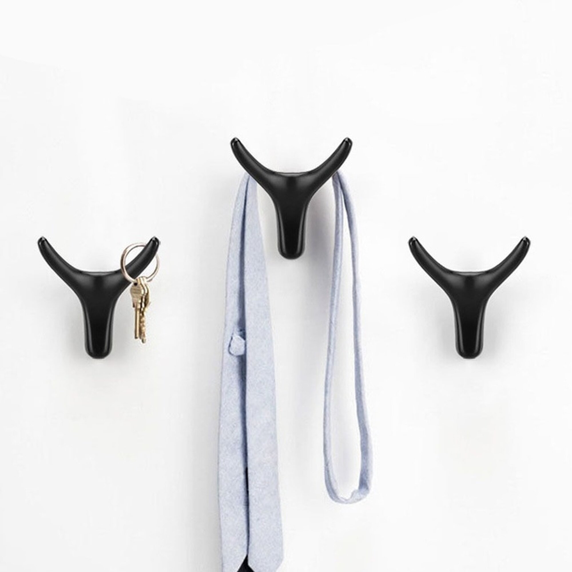 Крючок мебельный CAPPIO OX, двухрожковый, цвет черный, 3 шт.