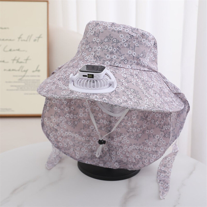 Шляпа, светло-фиолетовая, женская, без электрического вентилятора