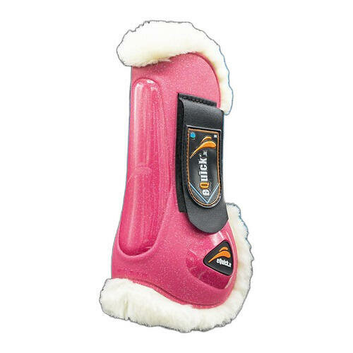 Decathlon Передние бинты-ногавки для лошади eQuick eLight Unicorn Fluffy, размер S, с мехом, розовые