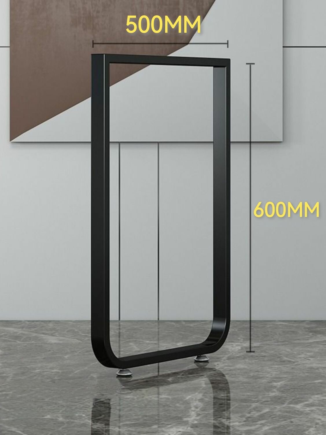 Подстолье для стола металлические ножки в стиле лофт черные, 1 шт.