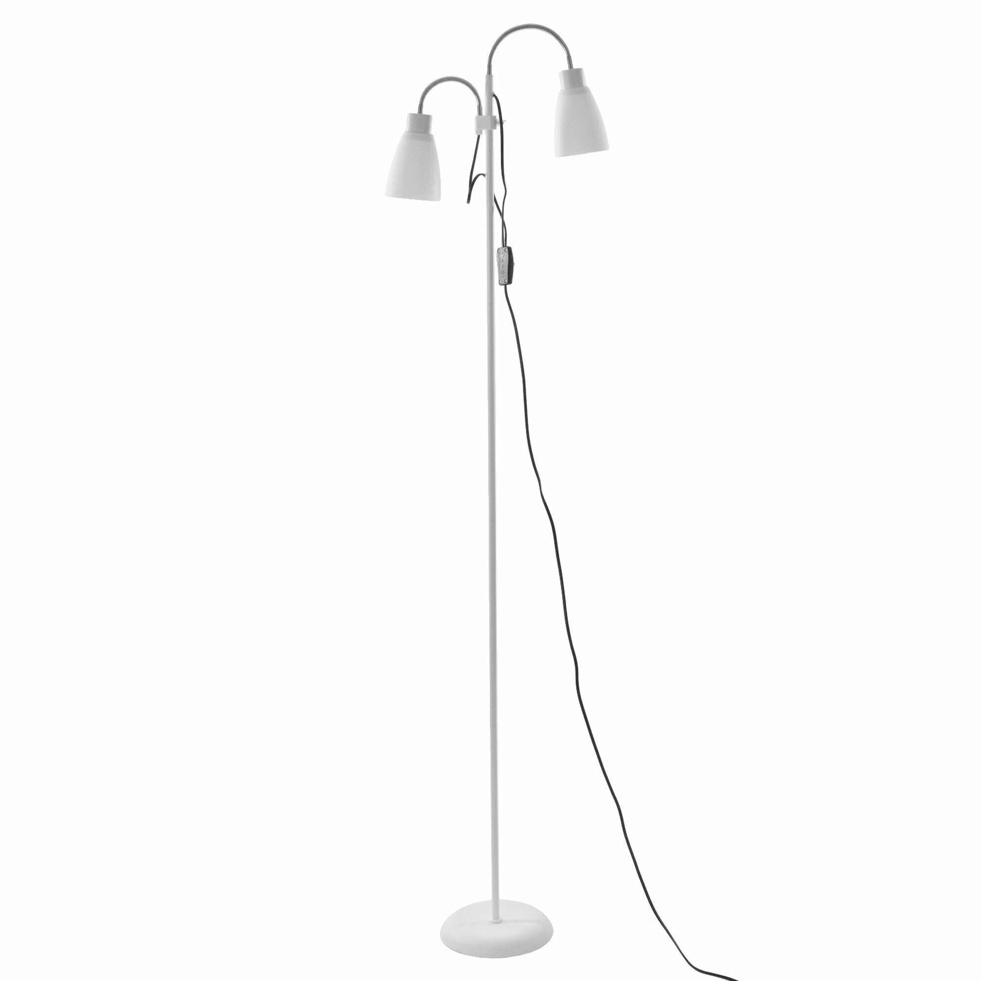 Торшер BayerLux 19024/2WT, E27, 40 Вт, белый, металл, 2 плафона