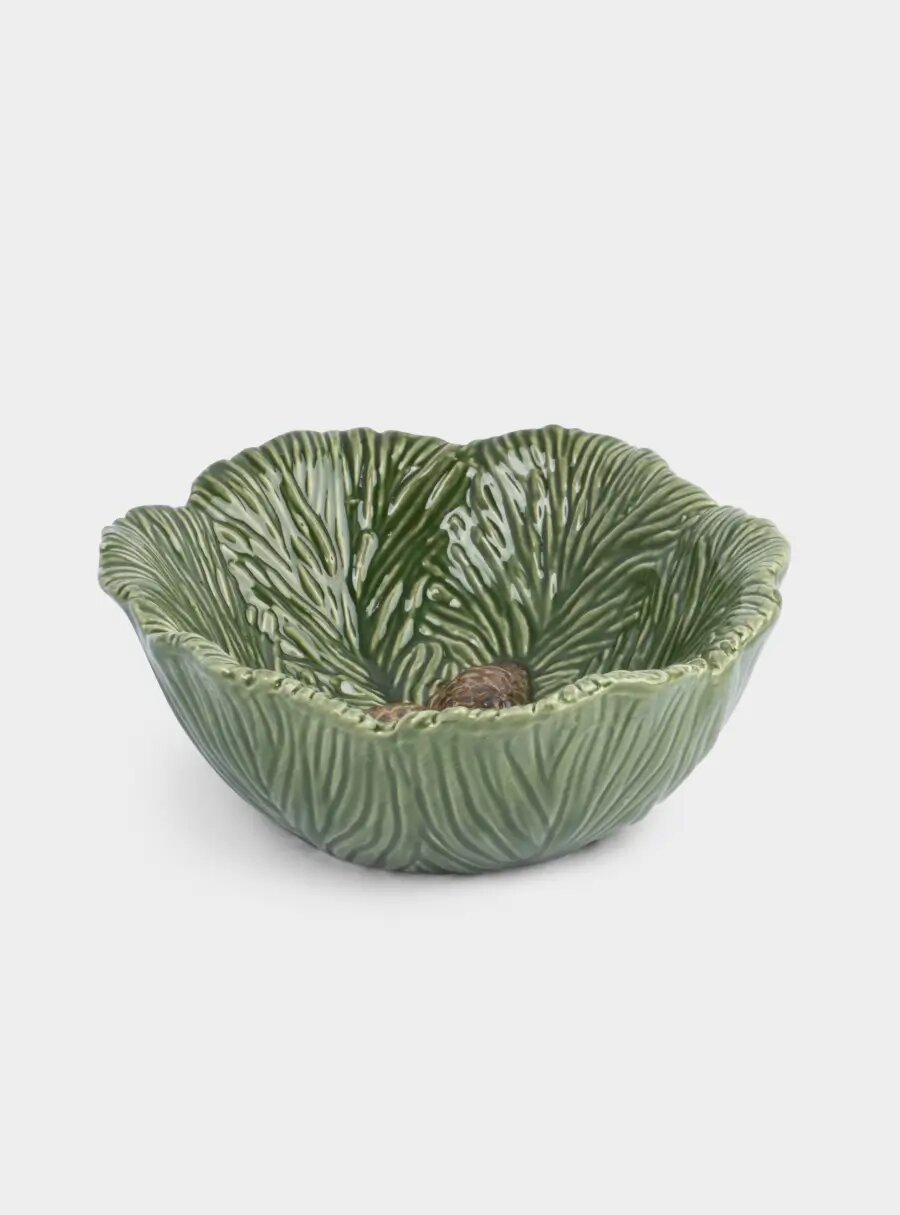 Салатник, 19х7 см, 550 мл, керамика D, зеленый, Шишки на еловой ветке, Fir branch