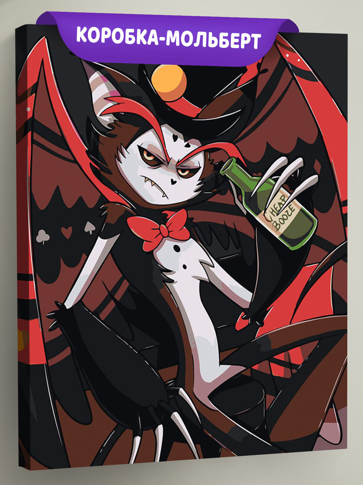 Картина по номерам на холсте с подрамником "Отель Хазбин (Харбин): Хаск" Раскраска 40x50 см, Сериал Фэнтези Мультфильмы