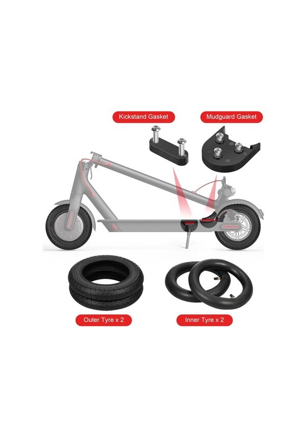 Комплект из 10 надувных камер диаметром 2,0 дюйма с внешней шиной, проставками для крыльев и подножек, аксессуары для электросамоката Xiaomi M365