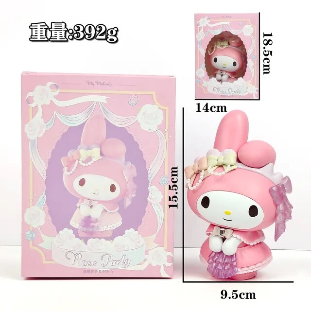 Совершенно новая фигурка в стиле Chrome Melody Rose, высотой 16 см, изготовленная из высококачественного ПВХ, милая коллекционная фигурка из аниме, идеальный подарок для поклонников Sanrio.