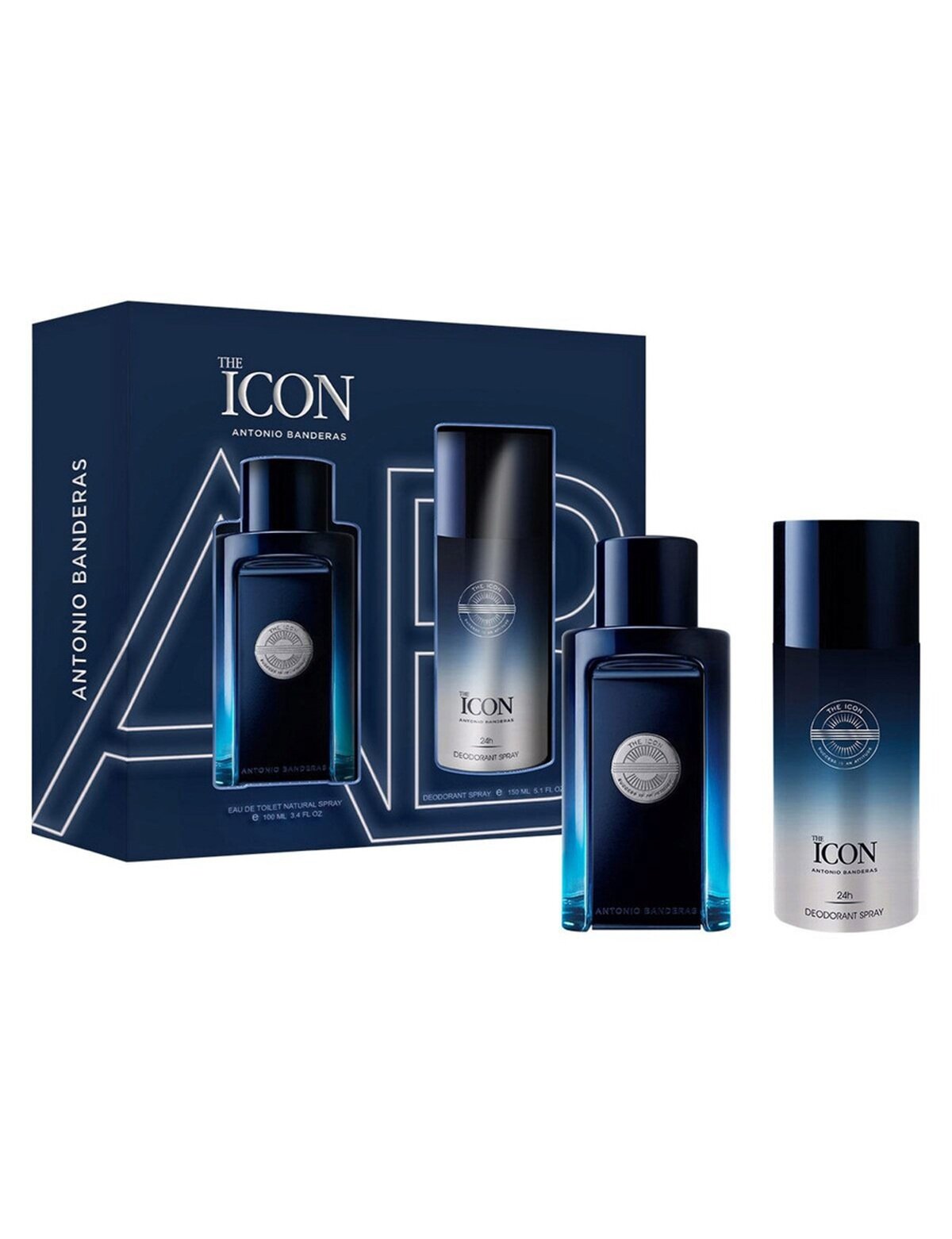 Подарочный набор мужской ANTONIO BANDERAS The Icon, Туалетная вода 100 мл и дезодорант-спрей150 мл