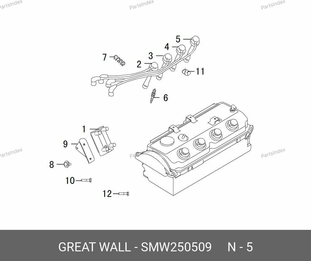 Провод высоковольтный (№4), GREAT WALL SMW250509