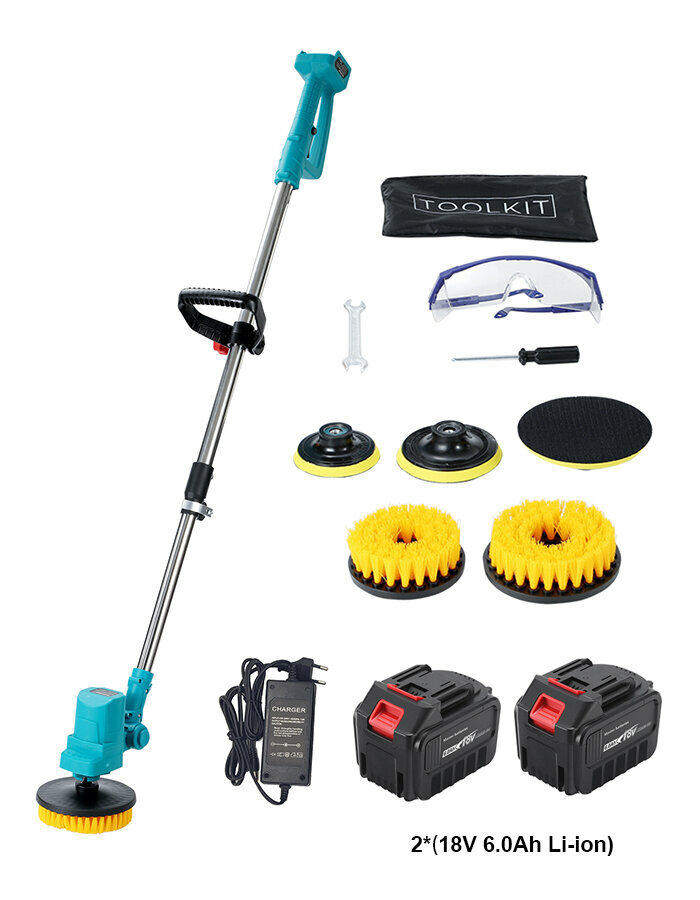 Электрощетка Heimerdinger, LB138, с литий-ионной батареей 18В и зарядным устройством， 2х6.0 Ач Li-Ion