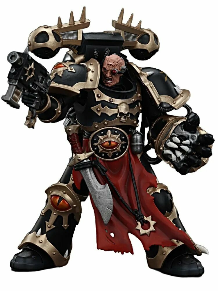 Фигурка подвижная Chaos Space Marines Black Legion Chosen with Bolt Pistol and Power Fist JOYTOY Warhammer 40000 1/18 Подарочная модель