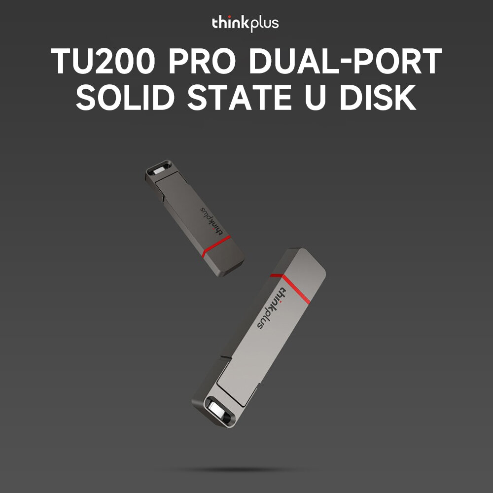 Thinkplus TU200 Pro 256GB USB3.2/TypeC Двухпортовый Портативный Твердотельный Uдиск Металлическая Фл