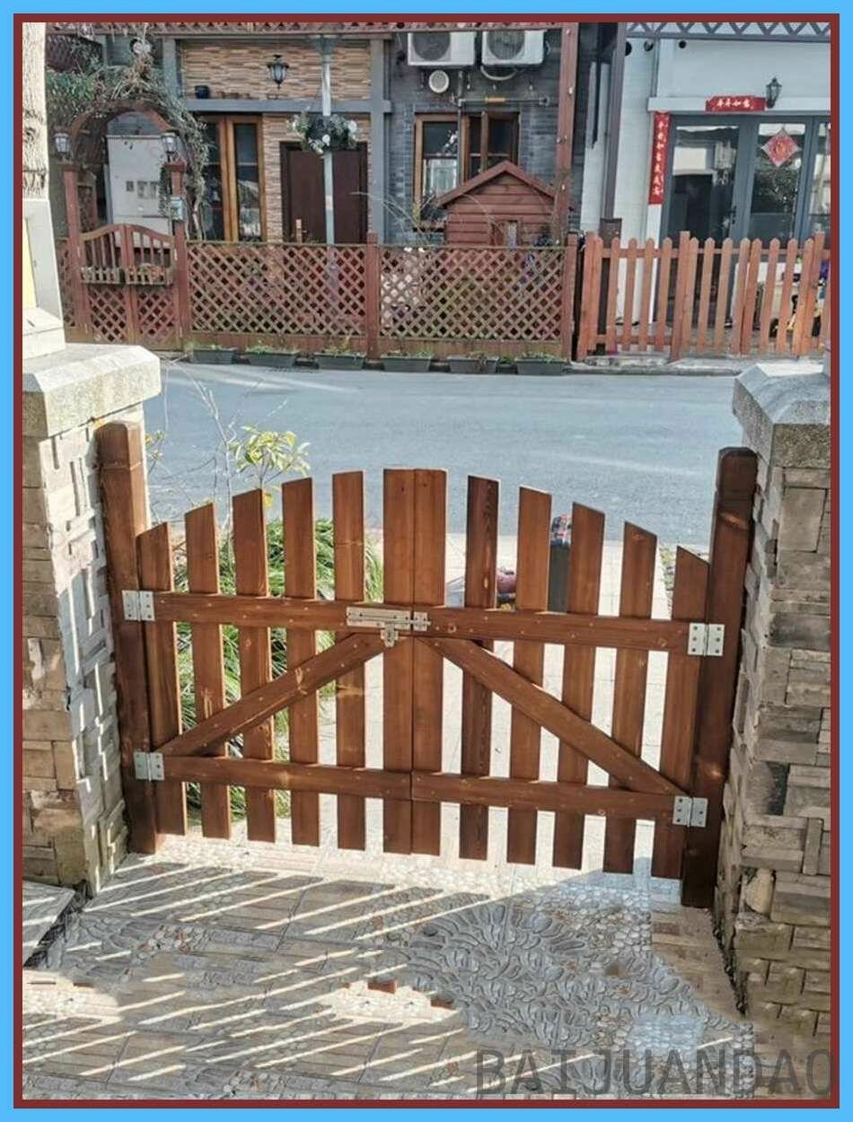 Кованные ворота для частного дома и даче, Деревянный Одинарная дверь. В-забор