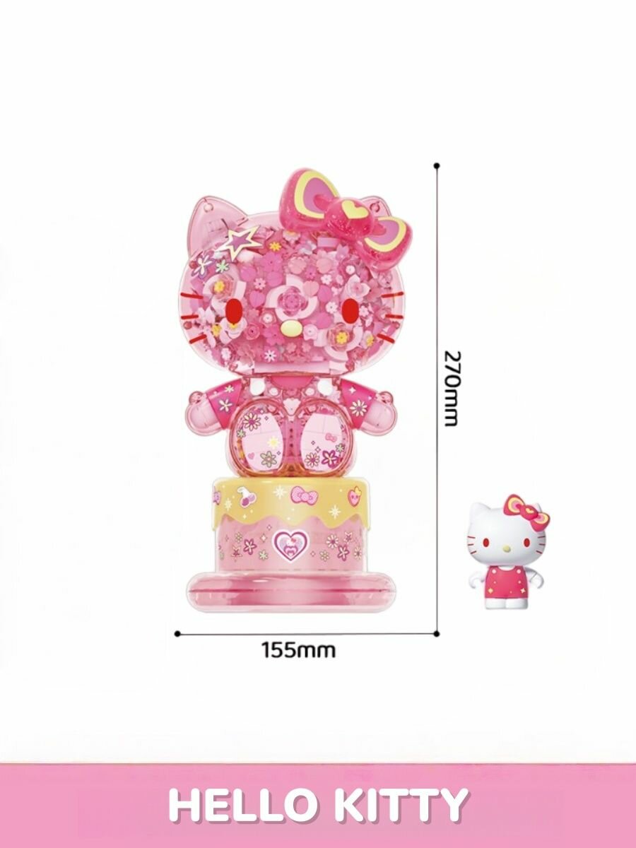 Конструктор "Hello Kitty Цветочное Сияние": Сенсорная Ночник с Подсветкой Серия Sanrio