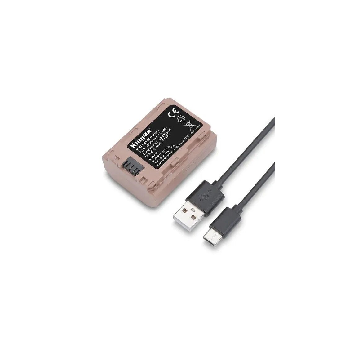 Аккумулятор c Type-C KingMa NP-FZ100 для Sony (2000mAh) + защитный кейс