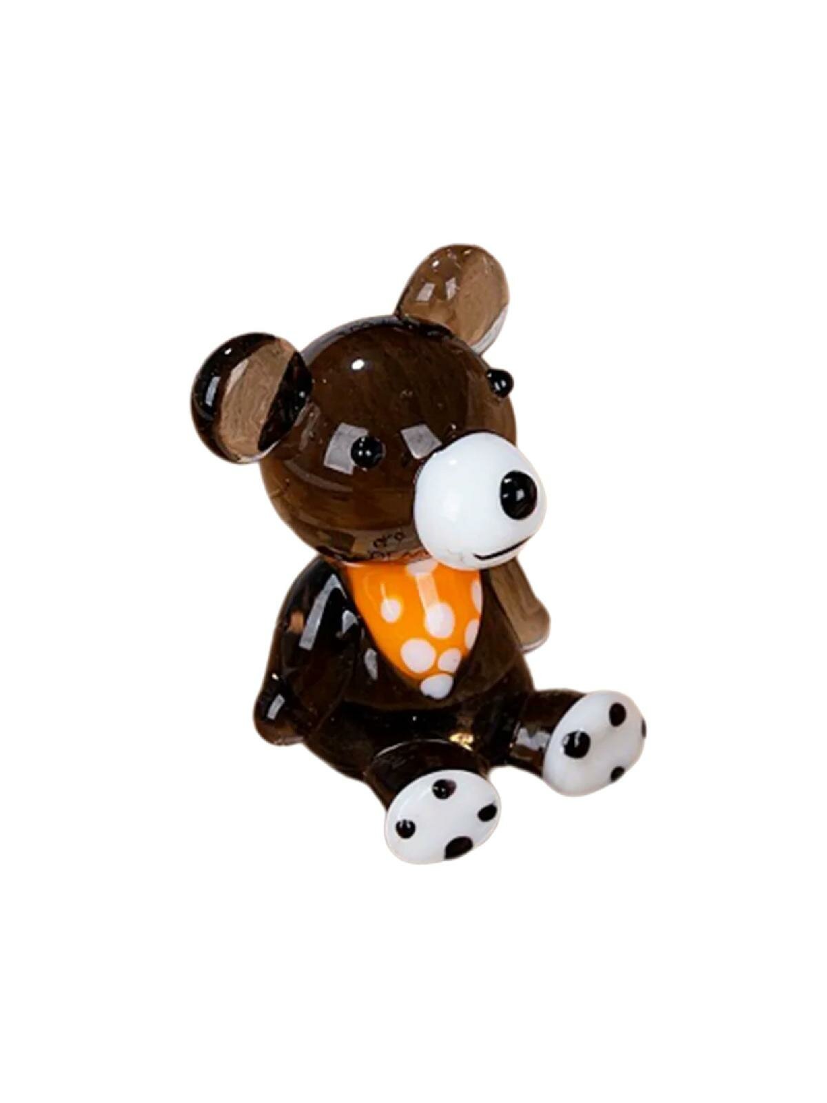 Художественное стекло Миниатюрная фигурка Стеклянного Медведя Миниатюрные фигурки животных Украшения