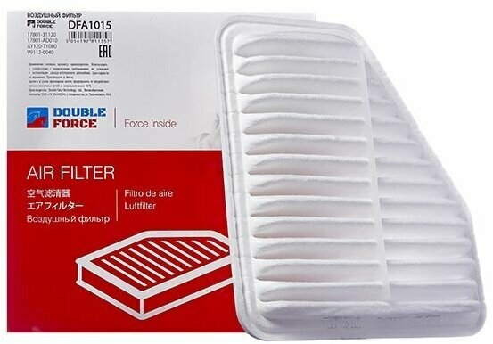Фильтр воздушный для Тойота DOUBLE FORCE арт. DFA1015 TOYOTA RAV4, ALPHARD, 2AZF, ALPHARD, 2GRFE