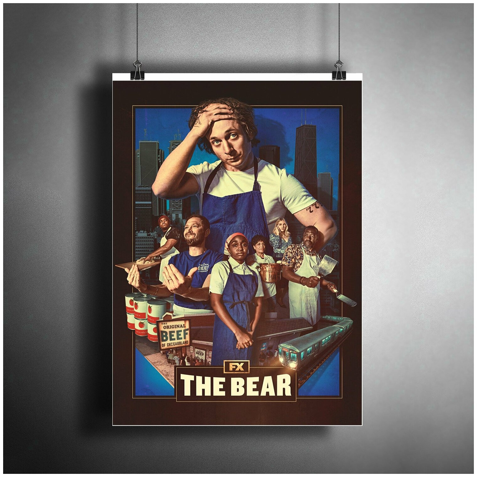 Постер плакат для интерьера "Сериал: Медведь. The Bear. Актёр Джереми Аллен Уайт" / Декор дома, офиса, комнаты, квартиры, детской A3 (297 x 420 мм)