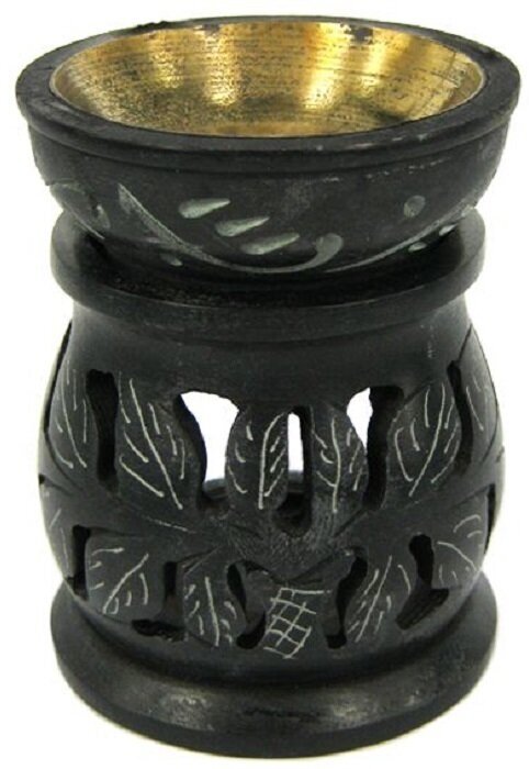 Аромалампа каменная для эфирных масел Черный лекарь 8см