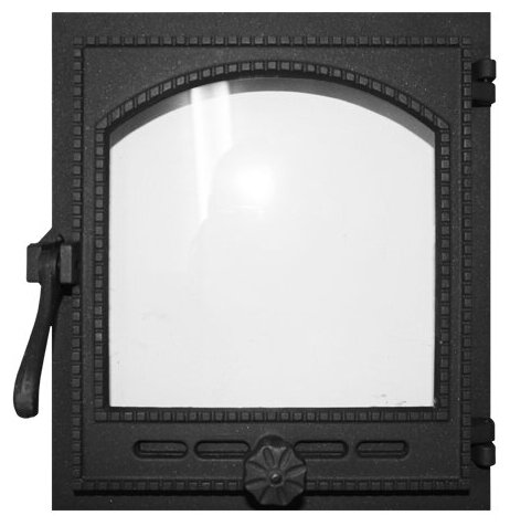 Дверка каминная ДТГ-8АС Онего со стеклом, 290х325