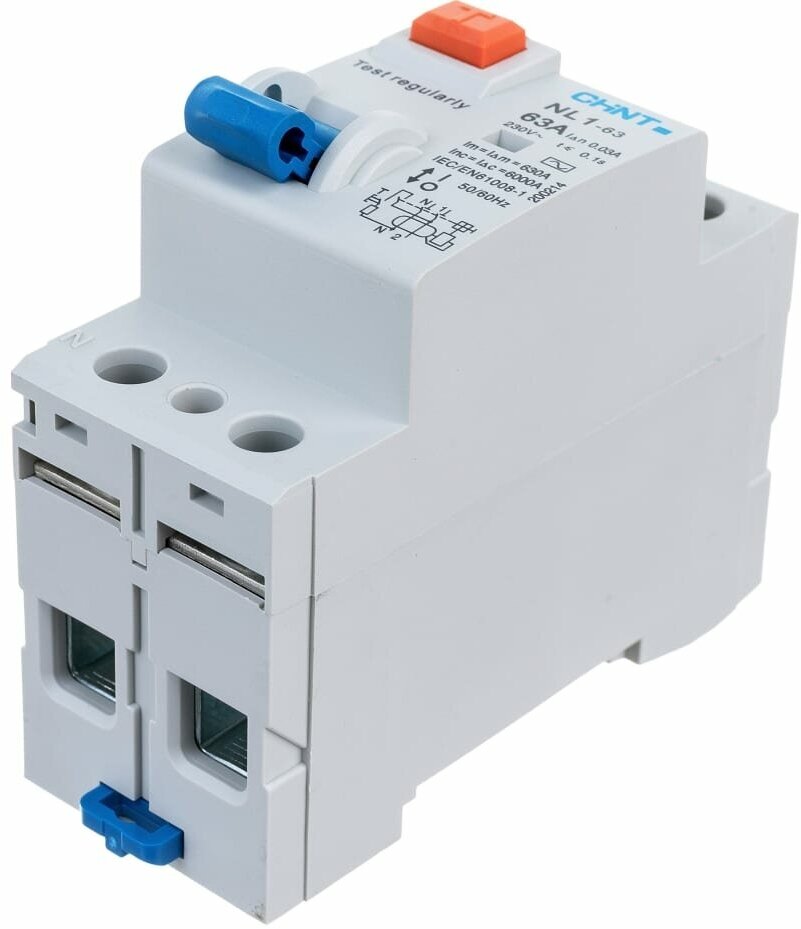 Устройство защитного отключения CHINT NL1-63 6kA 2P 63A 30mA тип AC 200214