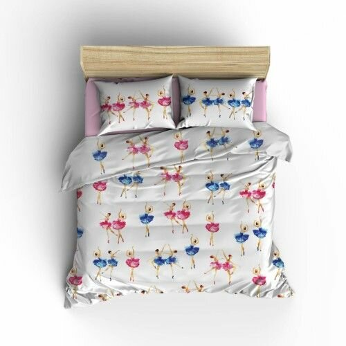 Арт комплект постельного белья Балерины , Евро, Пододеяльник 200/200, 50/70