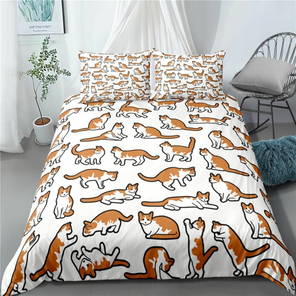 Арт комплект постельного белья Рыжий кот 1.5 спальный, 50/70