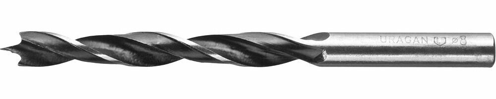 Сверло по дереву спиральное URAGAN 8x110мм 29419-110-08