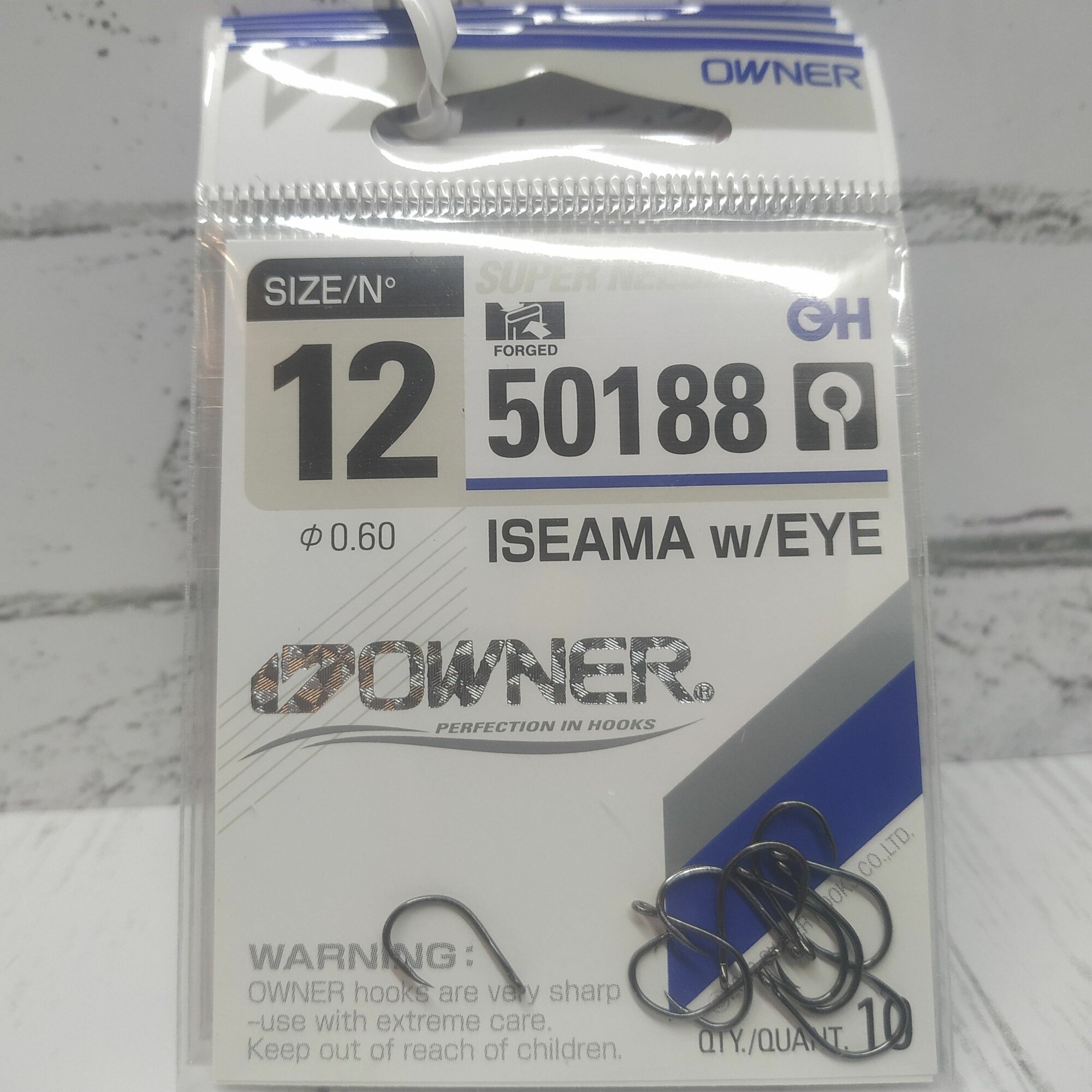 Крючки OWNER ISEAMA w/Eye 50188 ORIGINАL №12-10шт 5уп (50шт)