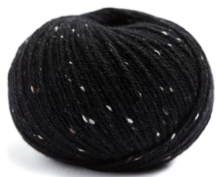 Como Tweed /Комо Твид/ пряжа Lamana (100% шерсть мериноса сверхлегкая), 25г/120м (01 твид, schwarz, черный)