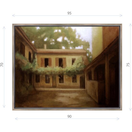 Картина Декор Депо Константина Малютина Внутренний двор Матовый холст в раме 75х95 см