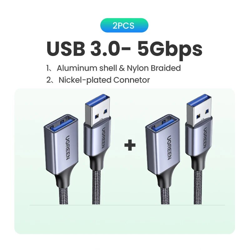 UGREEN USB 3.0 кабель 1m, 5Gbps-2pcs