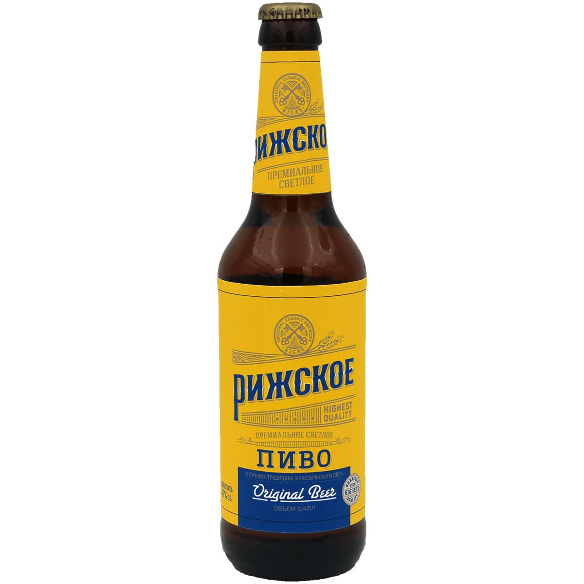 Пиво "Рижское" Original Beer, светлое, фильтрованное, 0,45 л