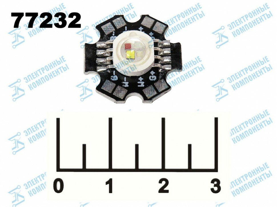 Светодиод LED 4W(4*1W) RGBW 3V 350mA Star 8pin