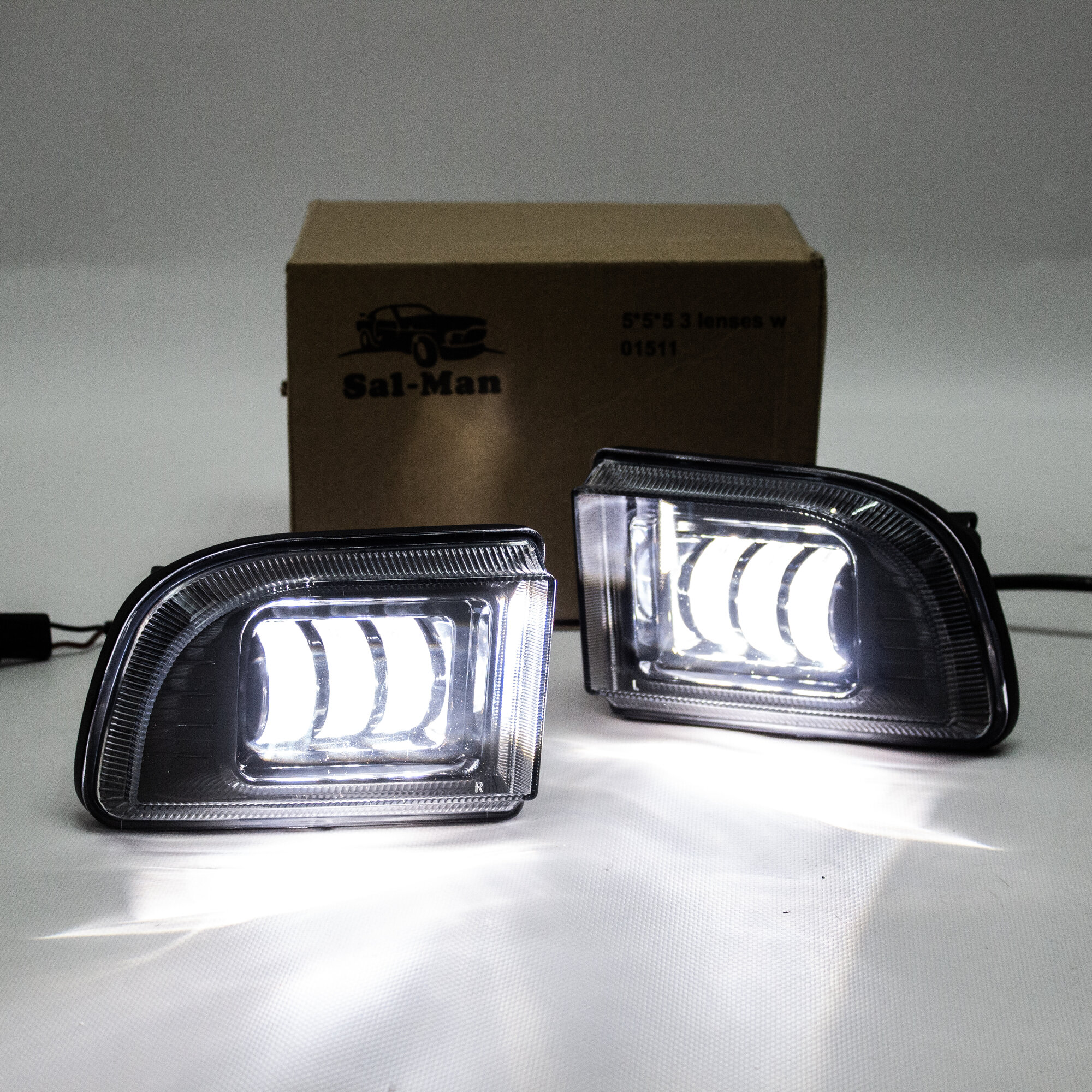 ПТФ Лачетти седан, универсал / Chevrolet Lacetti 2004 - 2013 г. в. LED ПТФ Sal-Man (арт. 01511) линзованные 3 диода 50W