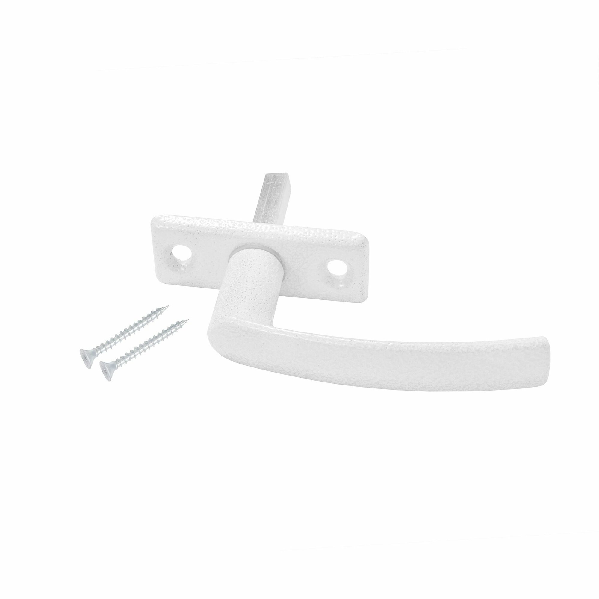 Ручка оконная металлическая белая для ПВХ/ручка для деревянных окон РО-1 белый антик/шагрень