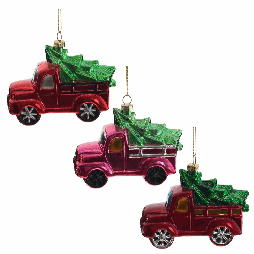 Украшение новогоднее "Машинка",3 вида(цена за один вид) L12 W5 H10 см.