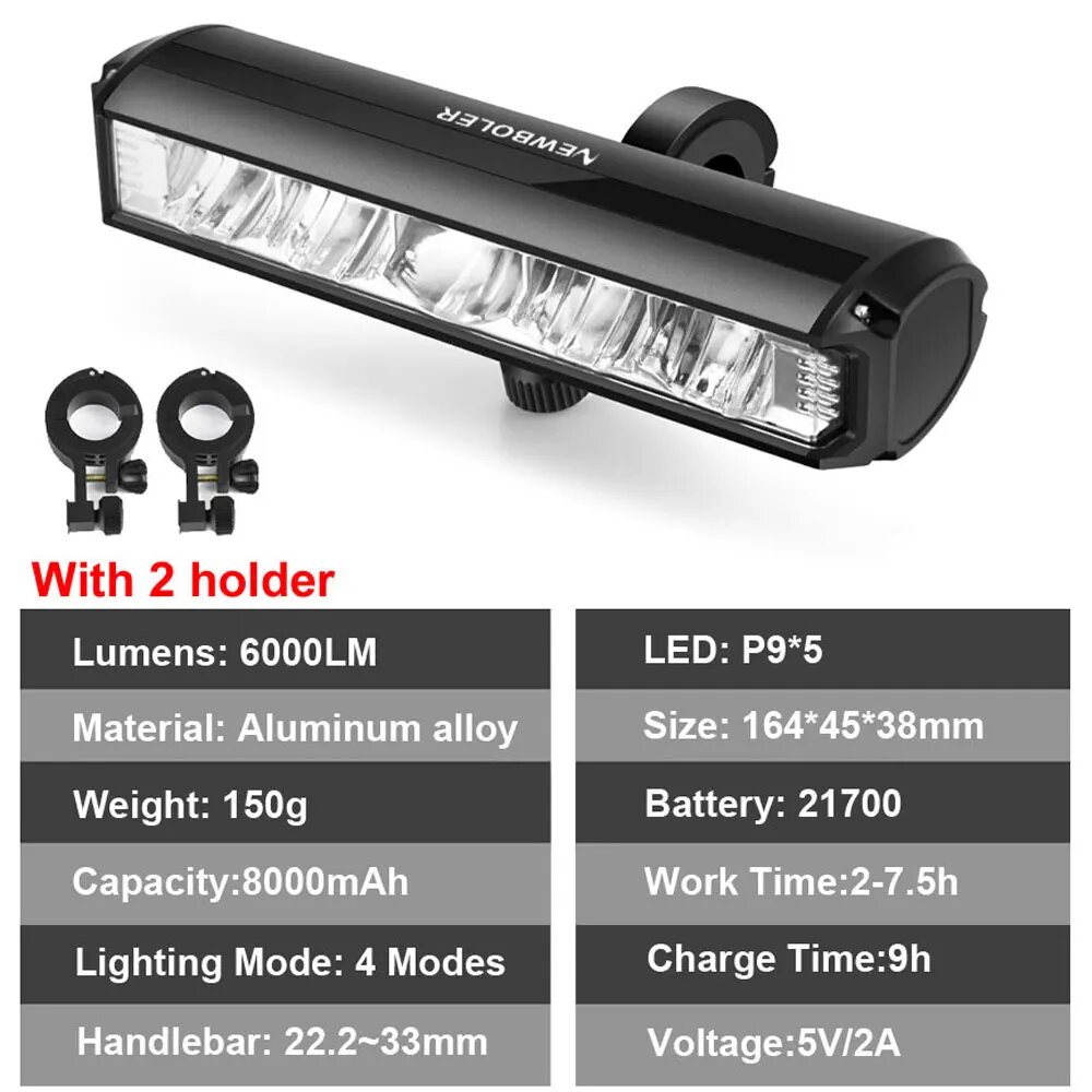 Велофара LIG008 3000LM, 4000mAh, P9 LED+XPG LED*2 — фото 1