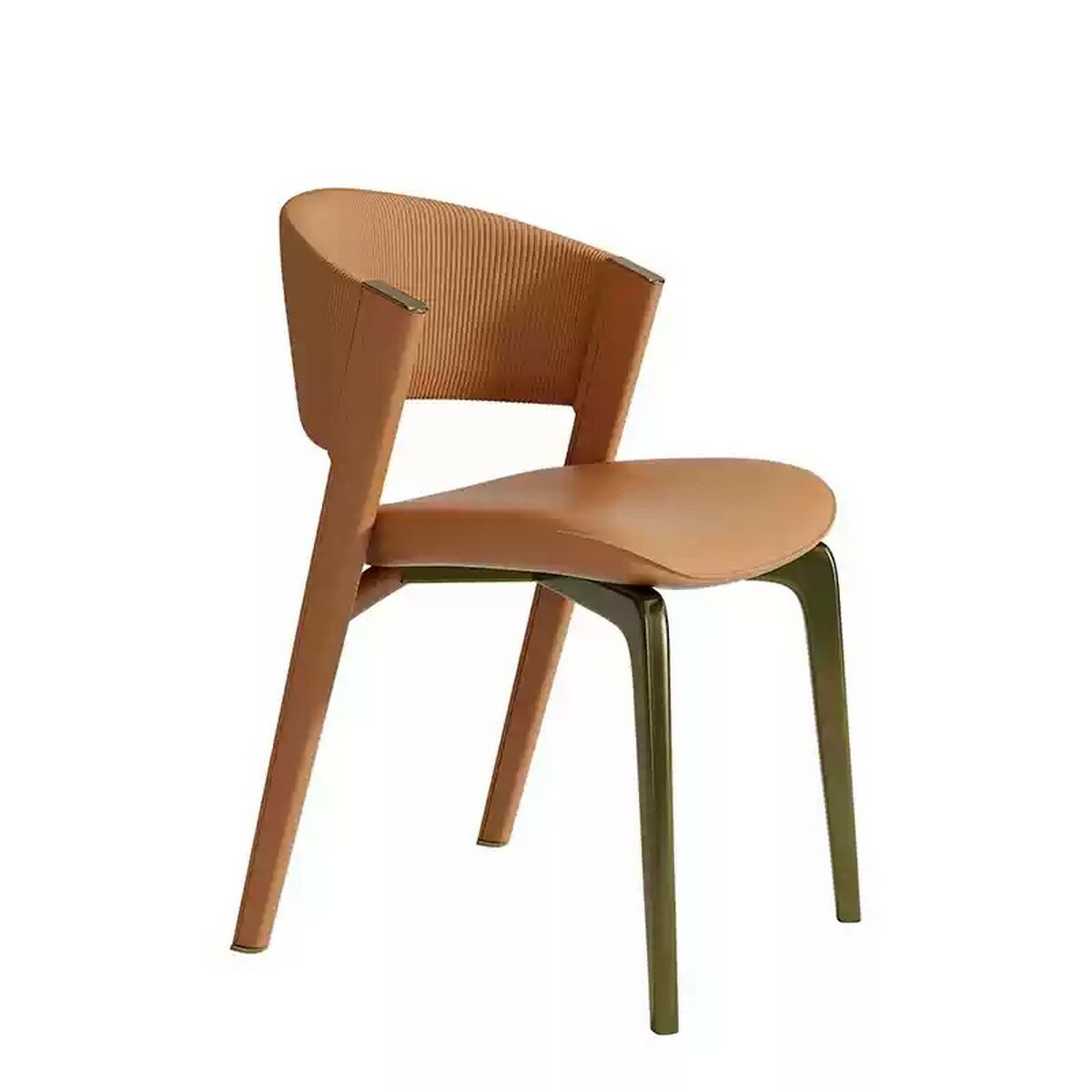 Стулья обеденные в стиле Cornelio Cappellini Dining Chair (оранжевый, бронзовые ножки)