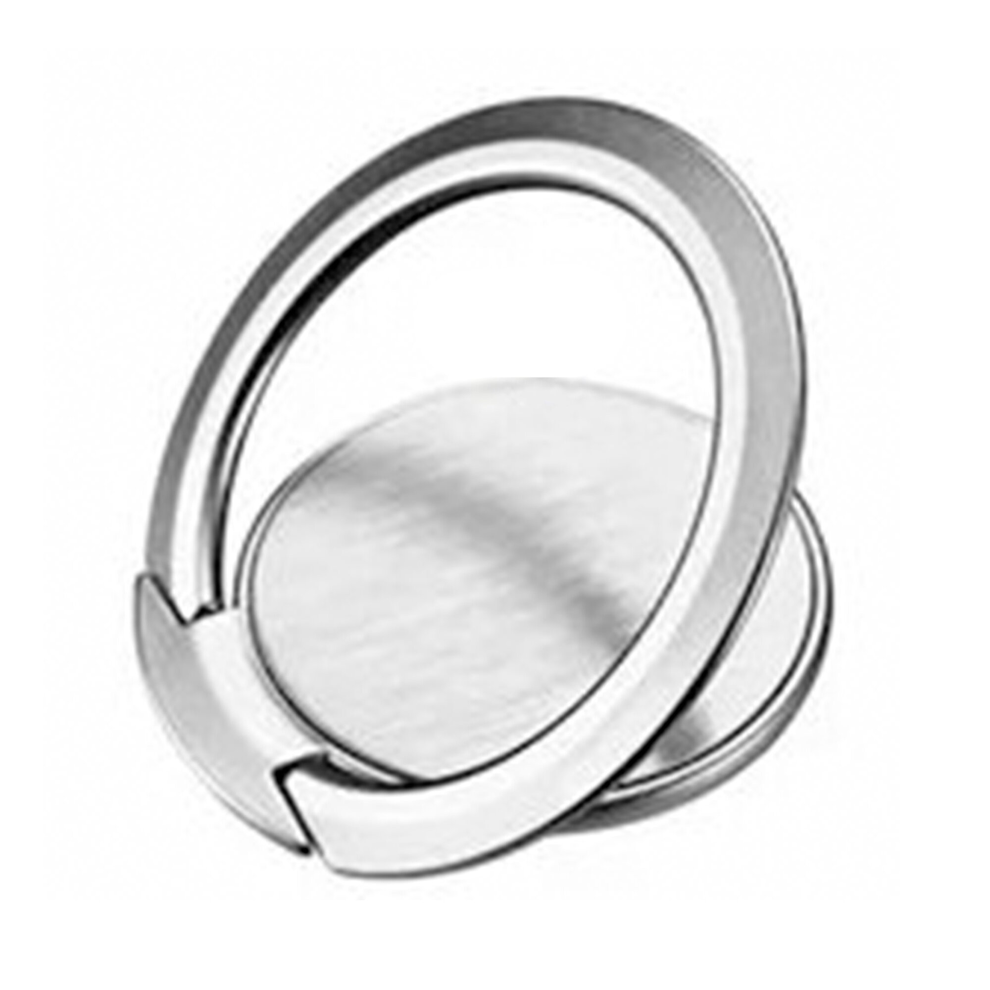 Держатель-подставка для телефона (кольцо на палец) тонкое, c магнитом, серебристый